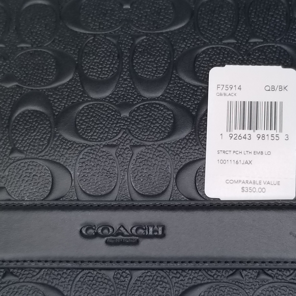 Coach | Bags | Coach Signature Leather Business Pouch Bag | Poshmark